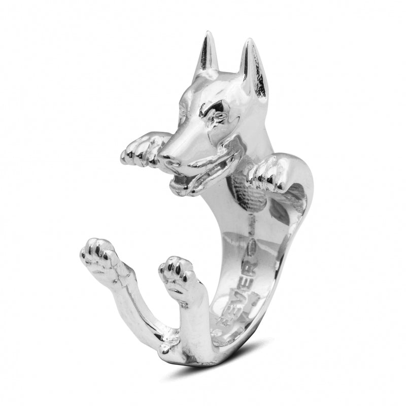 Doberman Sterling Silver Hug Ring – G&H Jewelers & Gemologists